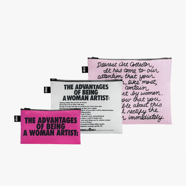 Guerilla Girls zipped pouch trio - Barnes Shop