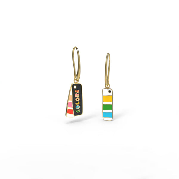 color swatch mismatch earrings - Barnes Shop